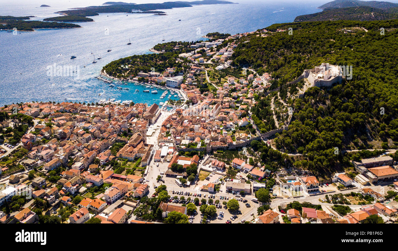 Aerial view of Hvar, Croatia Stock Photo - Alamy