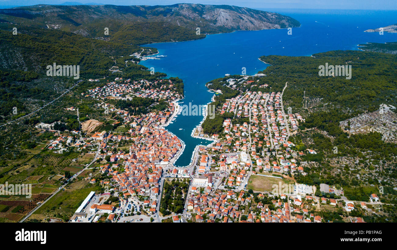 Aerial view of Stari Grad, Hvar Island, Croatia Stock Photo - Alamy