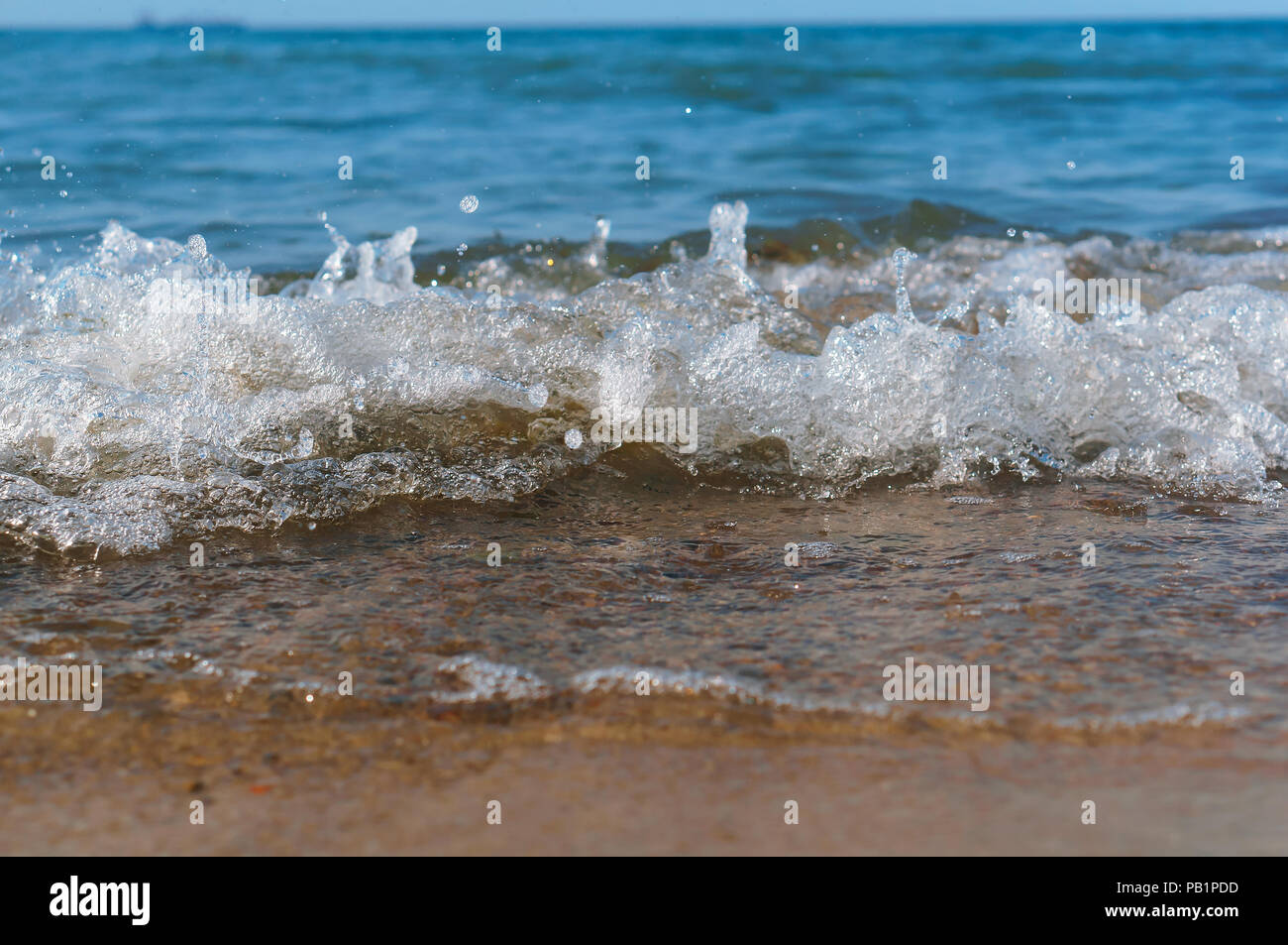 small sea wave, landscape the sky is the Baltic sea waves Stock Photo ...