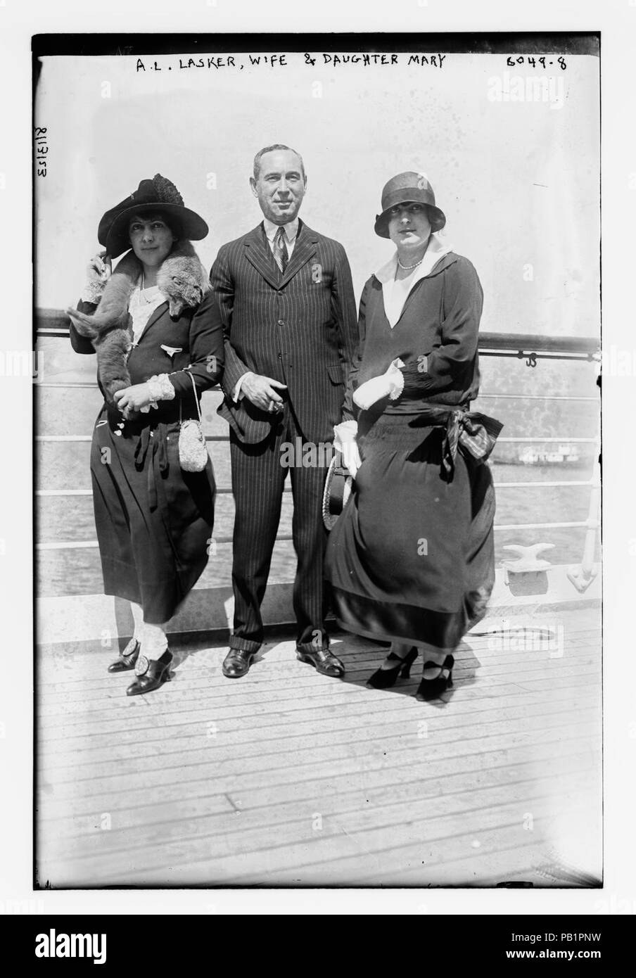 A.L. Lasker, wife and daughter Mary Stock Photo - Alamy