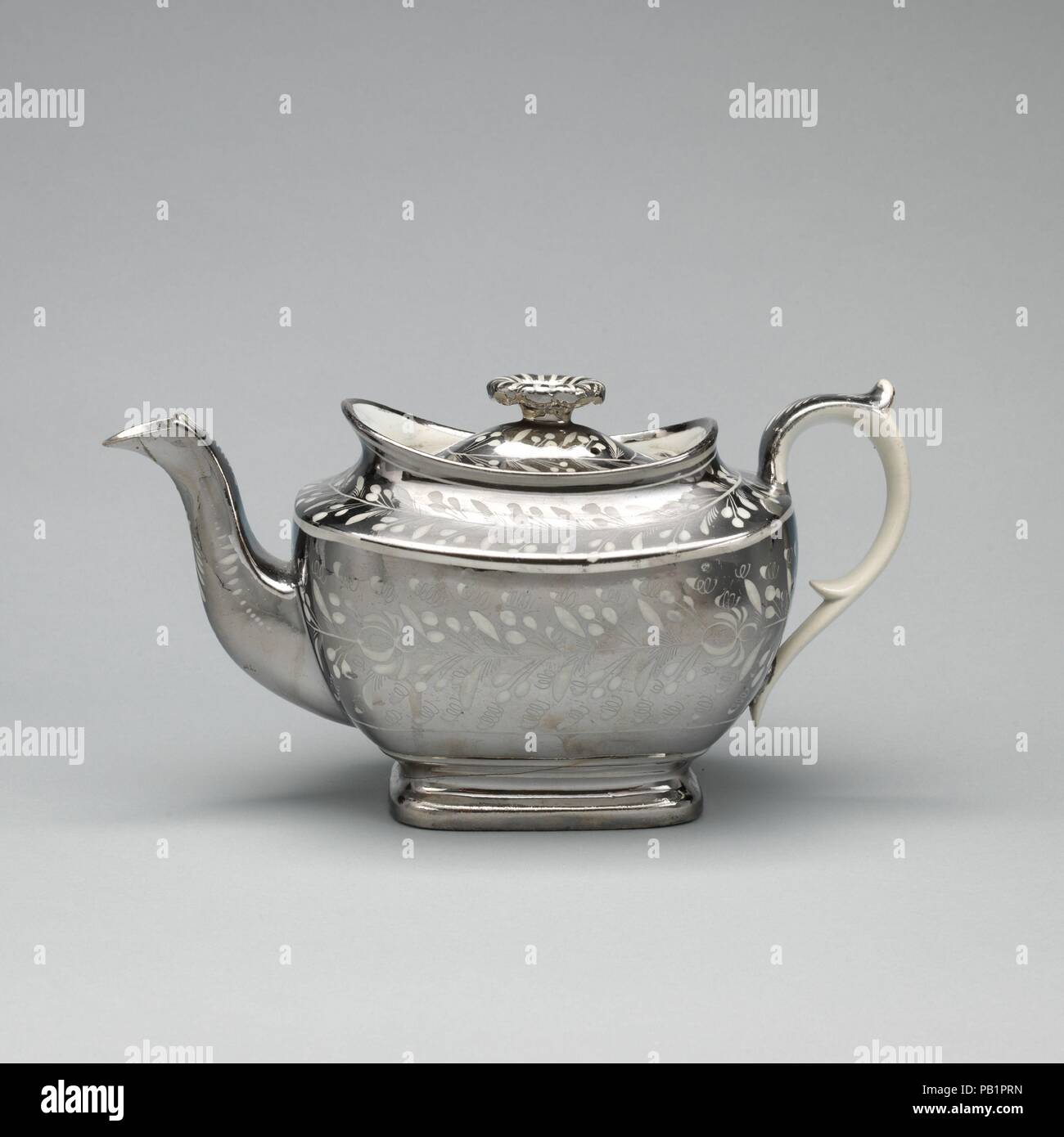 Teapot. Culture: British, Staffordshire. Dimensions: 5 1/4 × 10 in. (13 ...