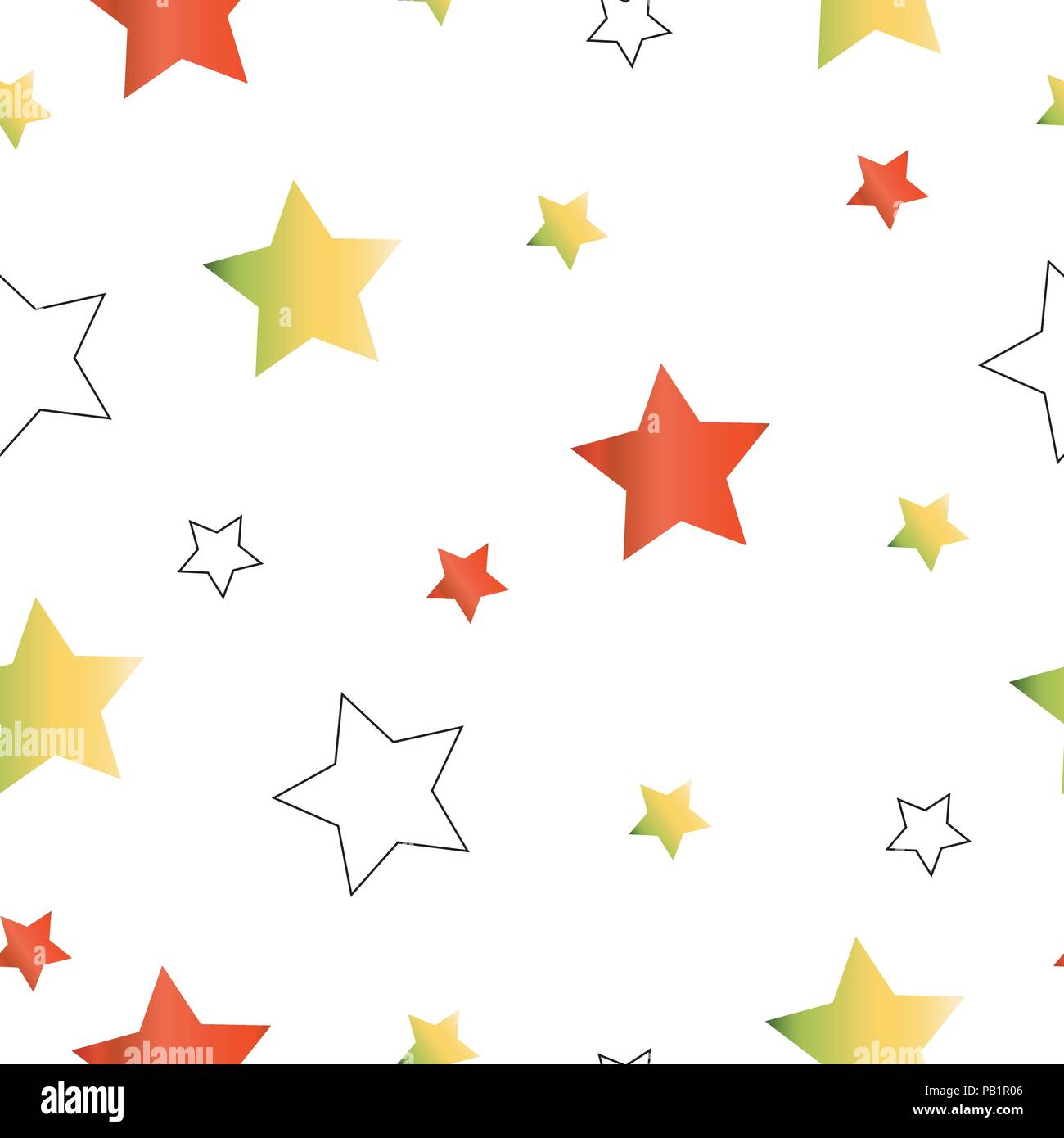 seamless pattern with orange and yellow stars vector Stock Vector Image ...
