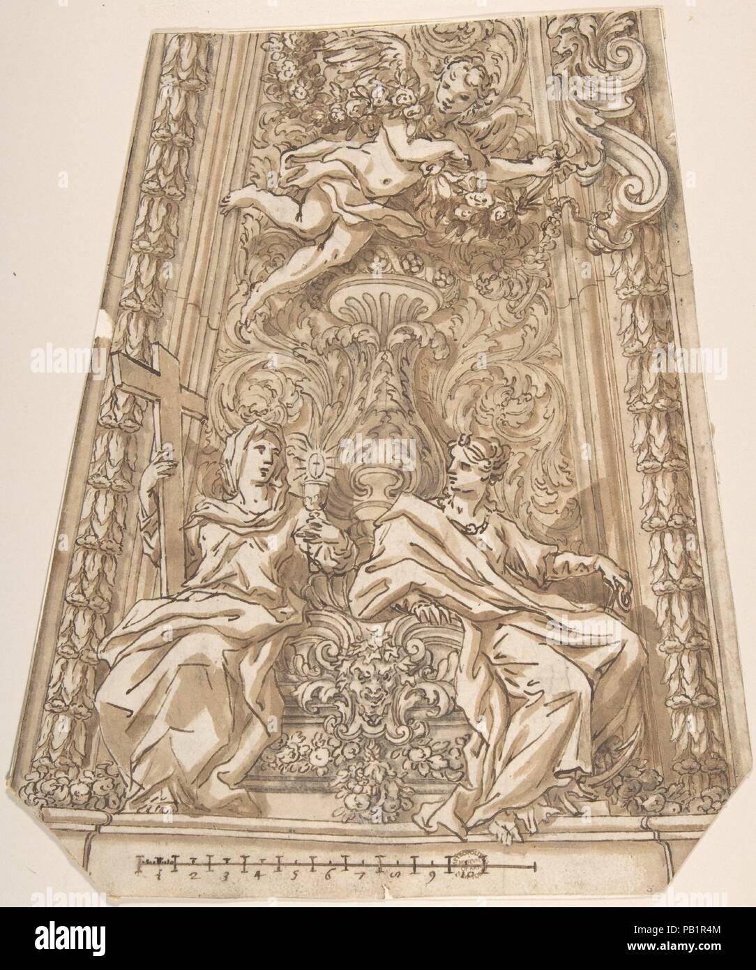 Design for a Dome Compartment with Figures of Faith and Hope. Artist ...