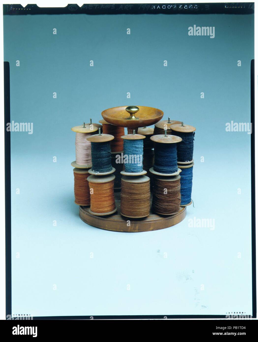 Spool Stand. Culture: American, Shaker. Dimensions: H. 5 3/4 in. (14.6 ...