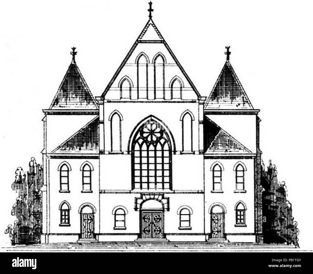 A.R. Freem Remonstrant church Arnhem elevation Stock Photo - Alamy