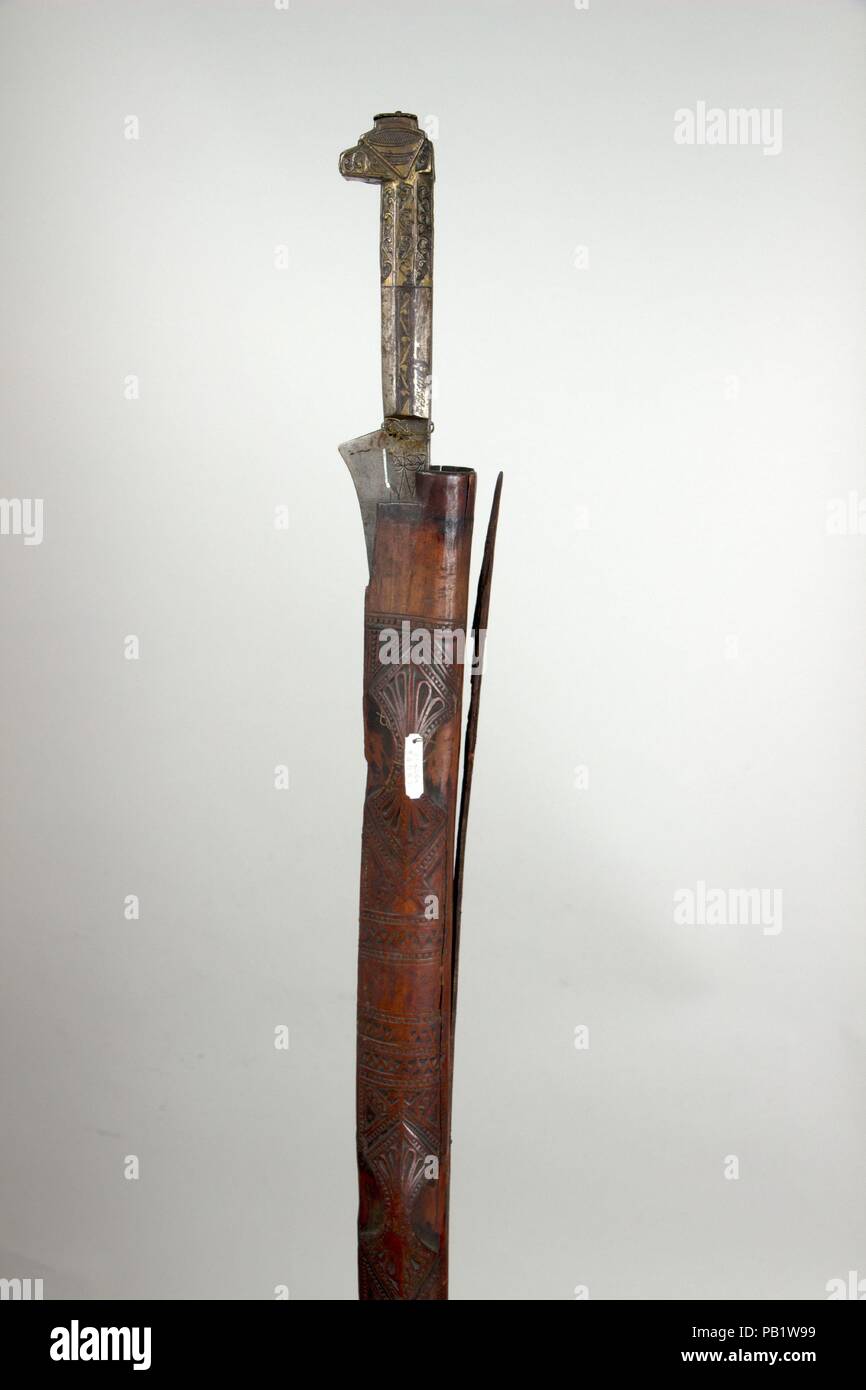 Sword (Flyssa) with Scabbard. Culture: Algerian, Kabyle. Dimensions: H ...