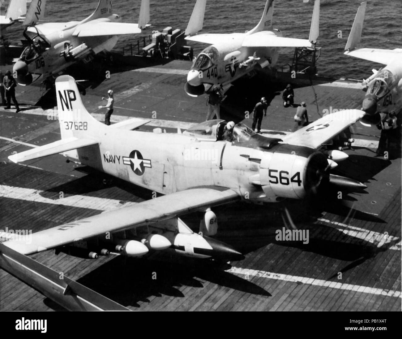 A-1H VA-215 armed for strike CVA-19 1965 Stock Photo - Alamy