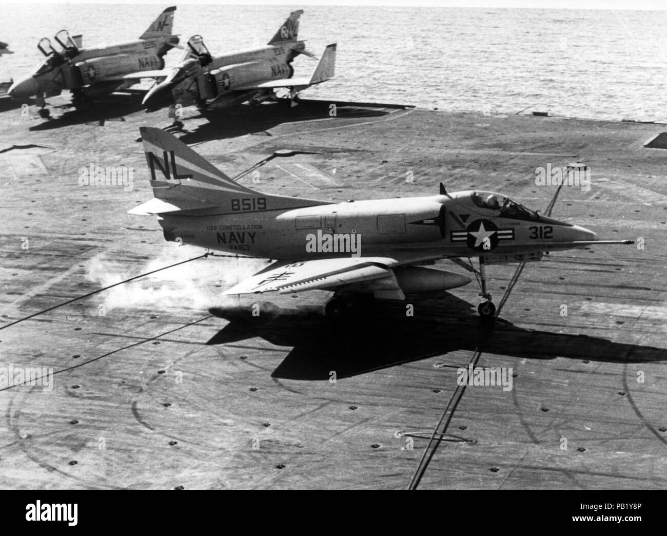 A-4C of VA-153 landing on USS Constellation (CVA-64) 1966 Stock Photo ...