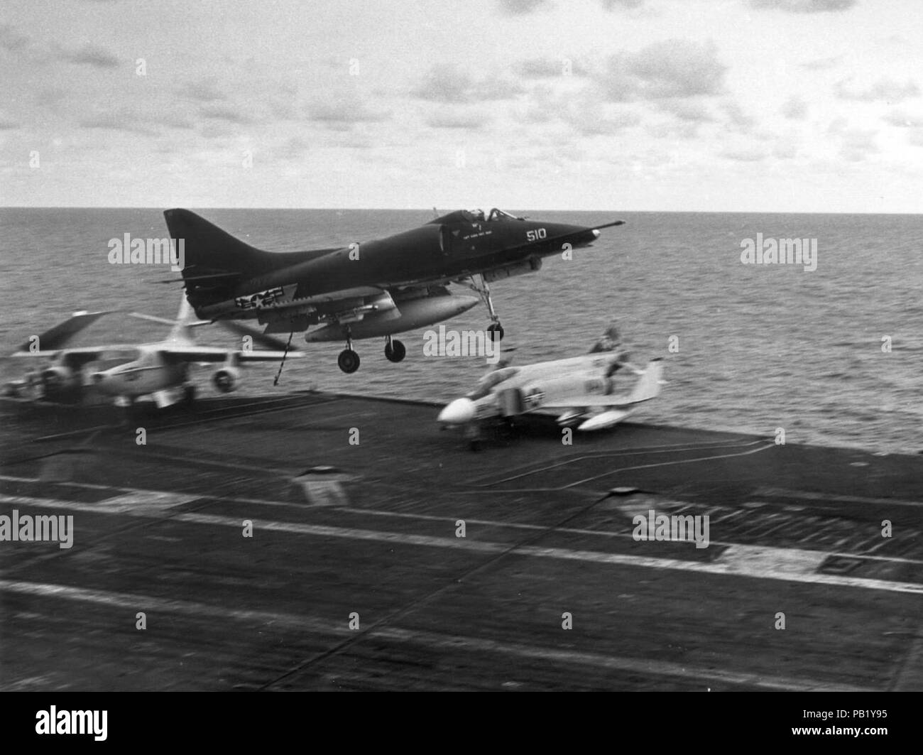 A-4C of VA-155 over USS Constellation (CVA-64) 1966 Stock Photo - Alamy