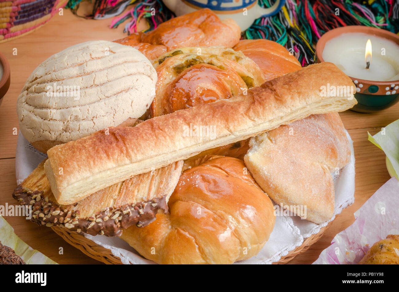 Sweet bread assorted traditional Mexican bakery Stock Photo - Alamy