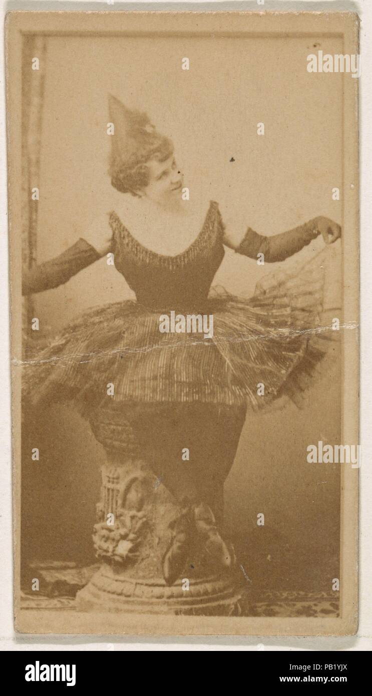 Seated dancer holding skirt, from the Actresses series (N245) issued by ...
