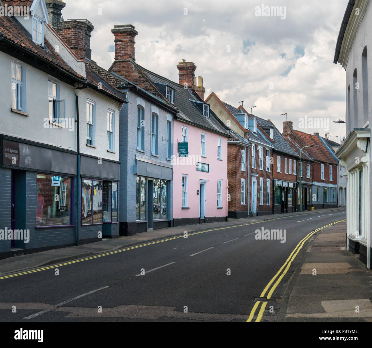 View of the historic buildings in Blyburgate, Beccles Suffolk, UK Stock ...