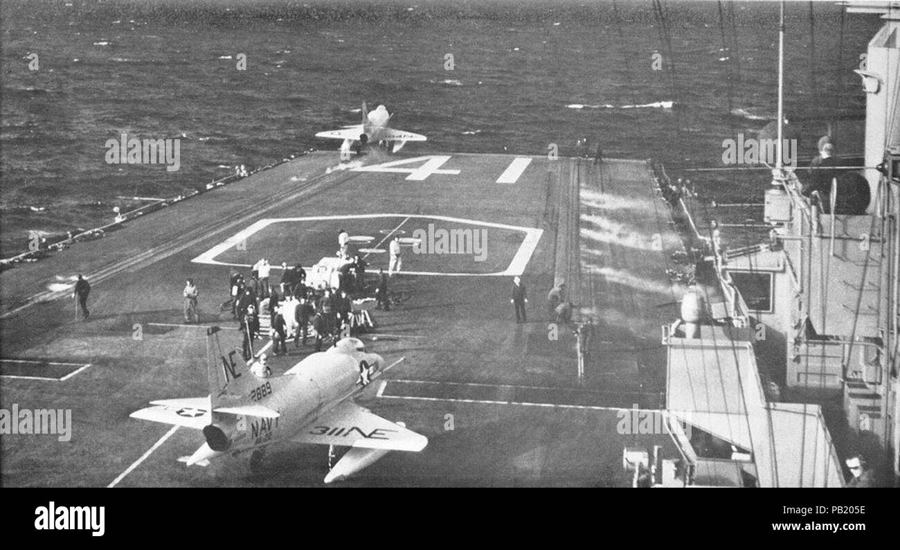 A4D-2s being launched from USS Midway (CVA-41) in 1961 Stock Photo - Alamy