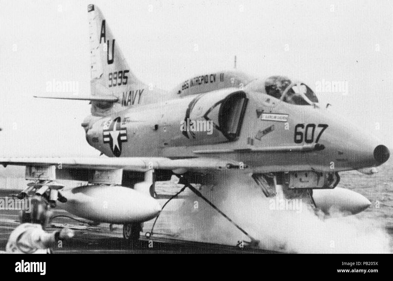 A-4E of VA-45 is launched from USS Intrepid (CVS-11) c1973 Stock Photo ...