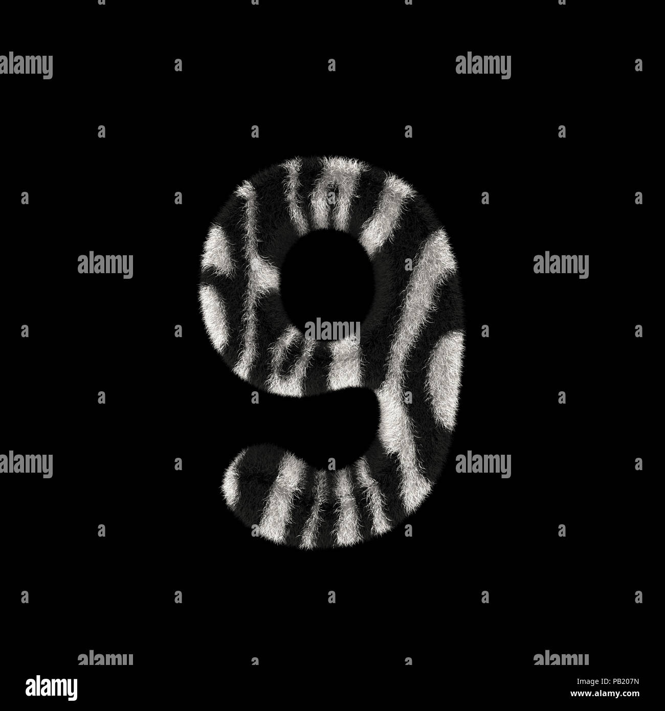 Illustration 3D Rendering Creative Illustration Zebra Print Furry ...