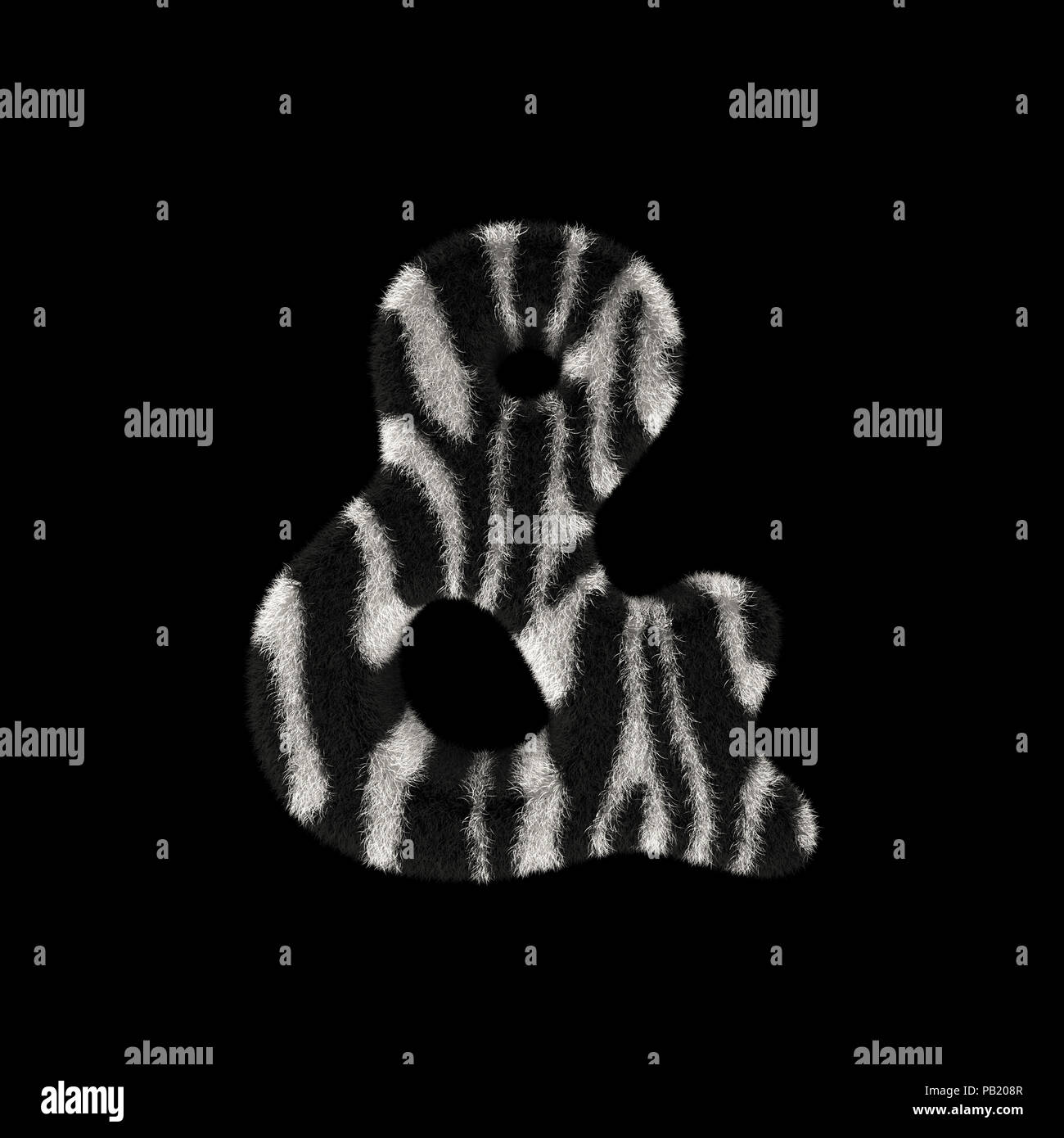 Illustration 3D Rendering Creative Illustration Zebra Print Furry ...