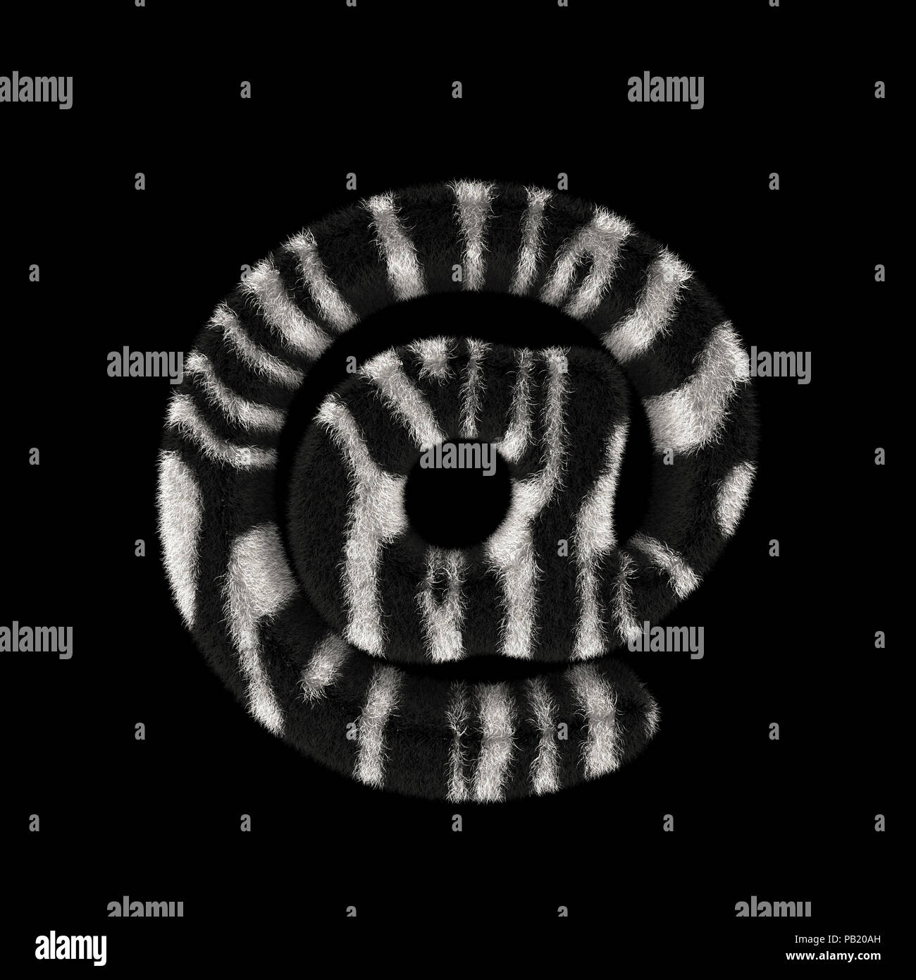 Illustration 3D Rendering Creative Illustration Zebra Print Furry ...