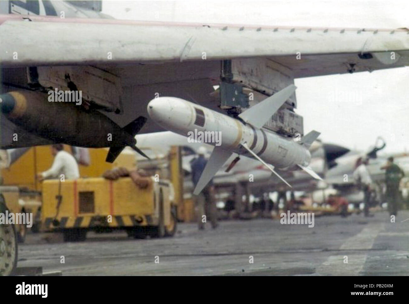 A-4F Skyhawk carrying AGM-45 Shrike anti-radiation missile aboard USS ...