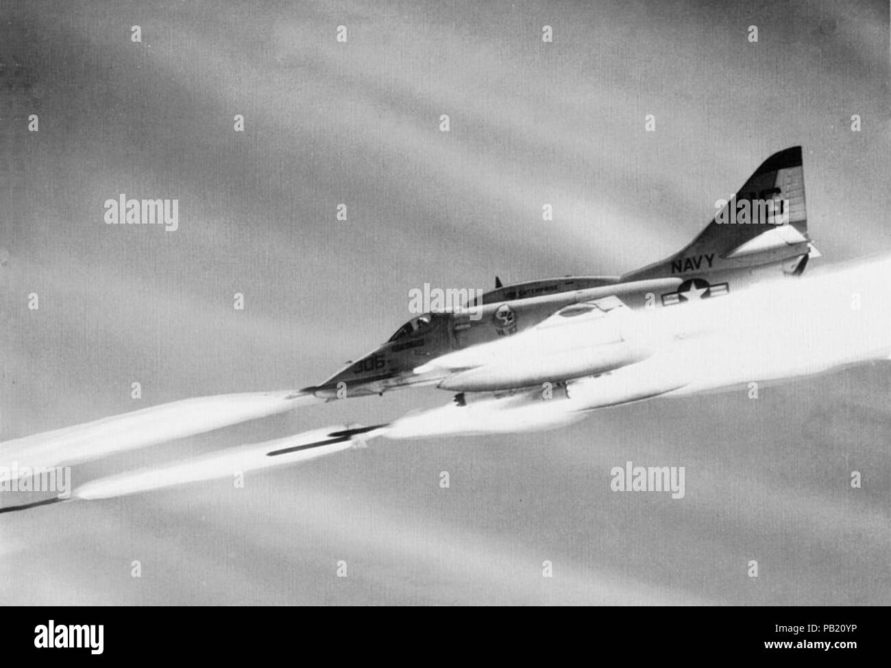 A-4F VA-113 launching Zuni rockets 1968 Stock Photo - Alamy