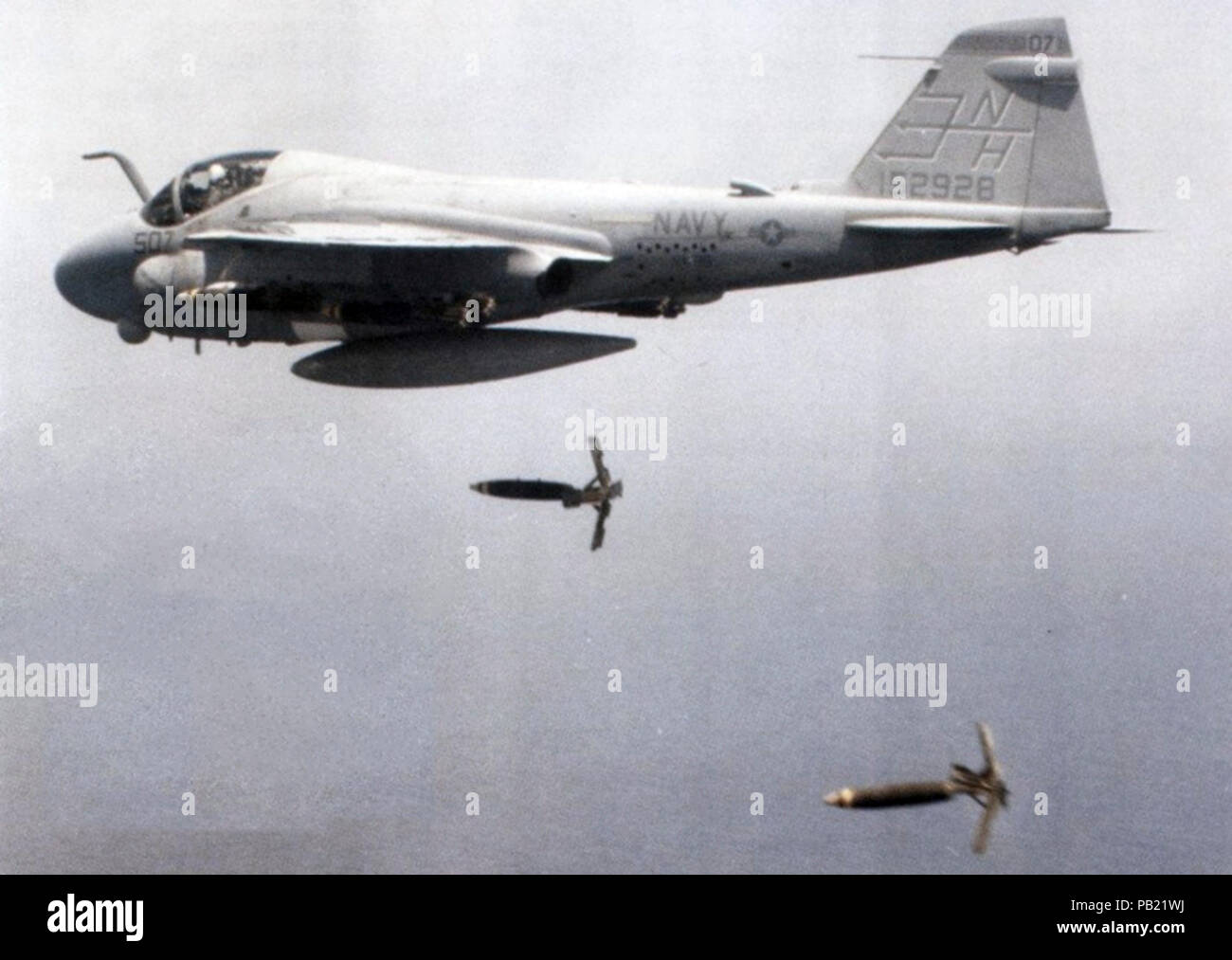 A-6E VA-95 drpping Snakeeye bombs 1986 Stock Photo - Alamy
