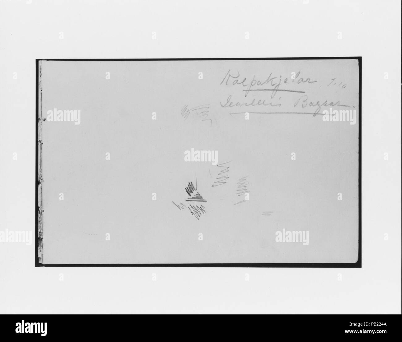 Kalpakjelar (?) (from Sketchbook). Artist: Mary Newbold Sargent (1826-1906). Dimensions: 5 1/4 x ...