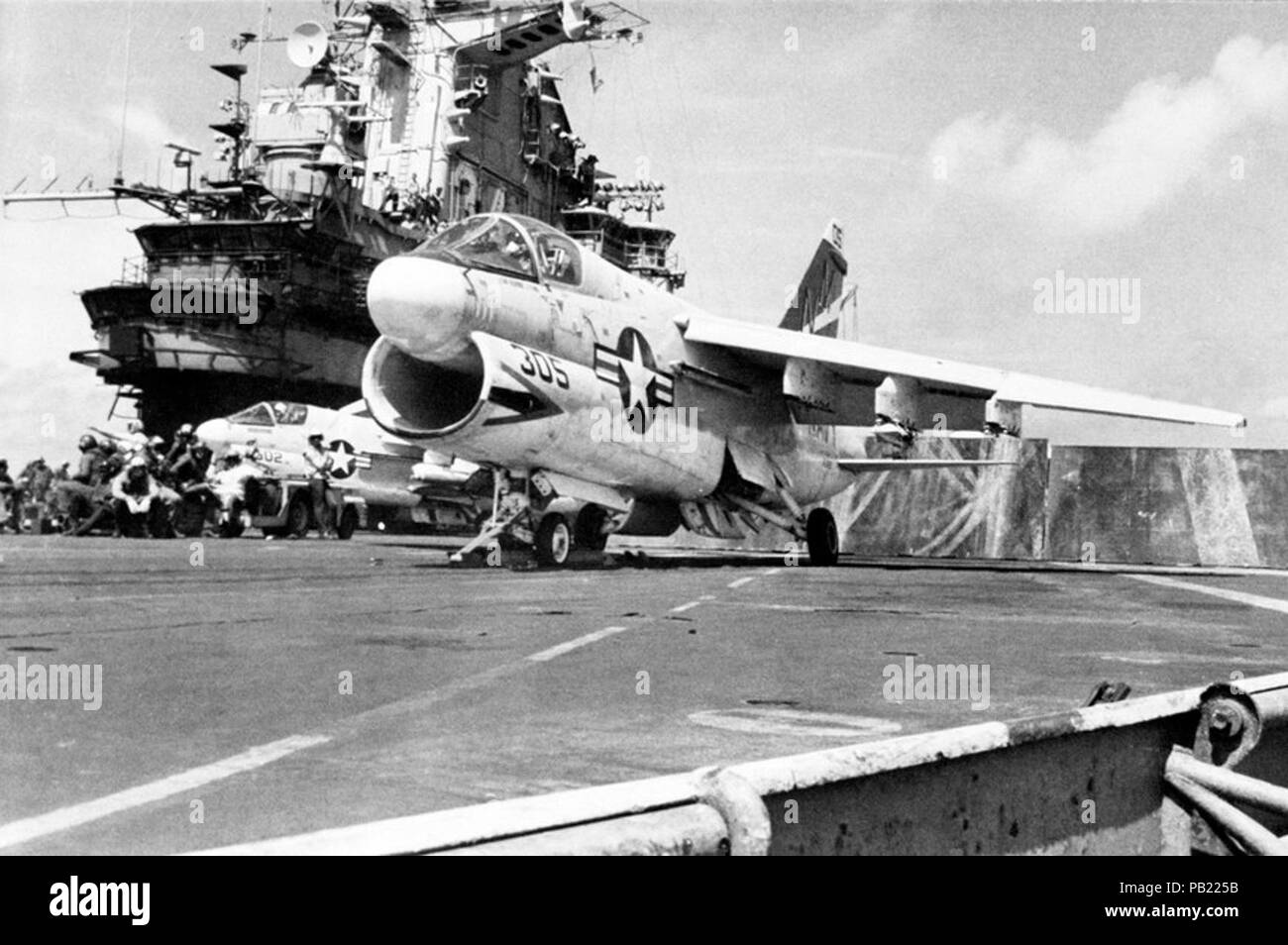 A-7A VA-153 on cat of USS Oriskany (CVA-34) c1972 Stock Photo - Alamy