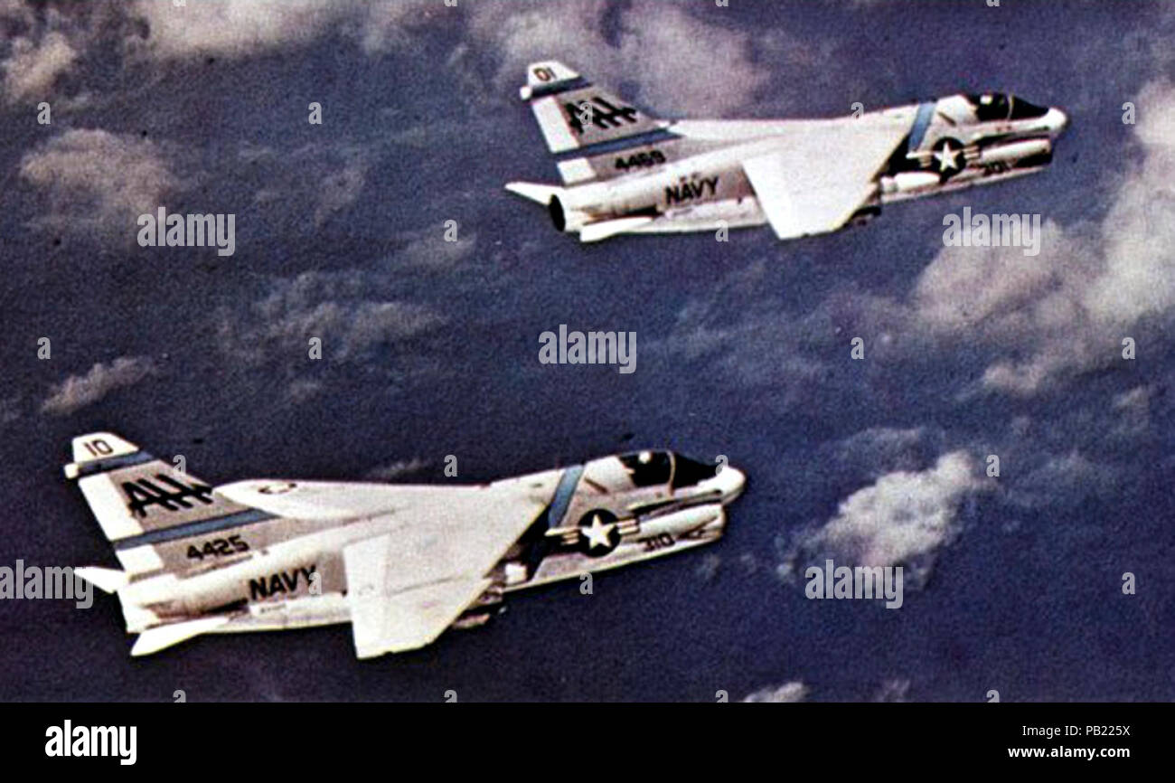 A-7B Corsairs of VA-97 in flight 1969 Stock Photo - Alamy