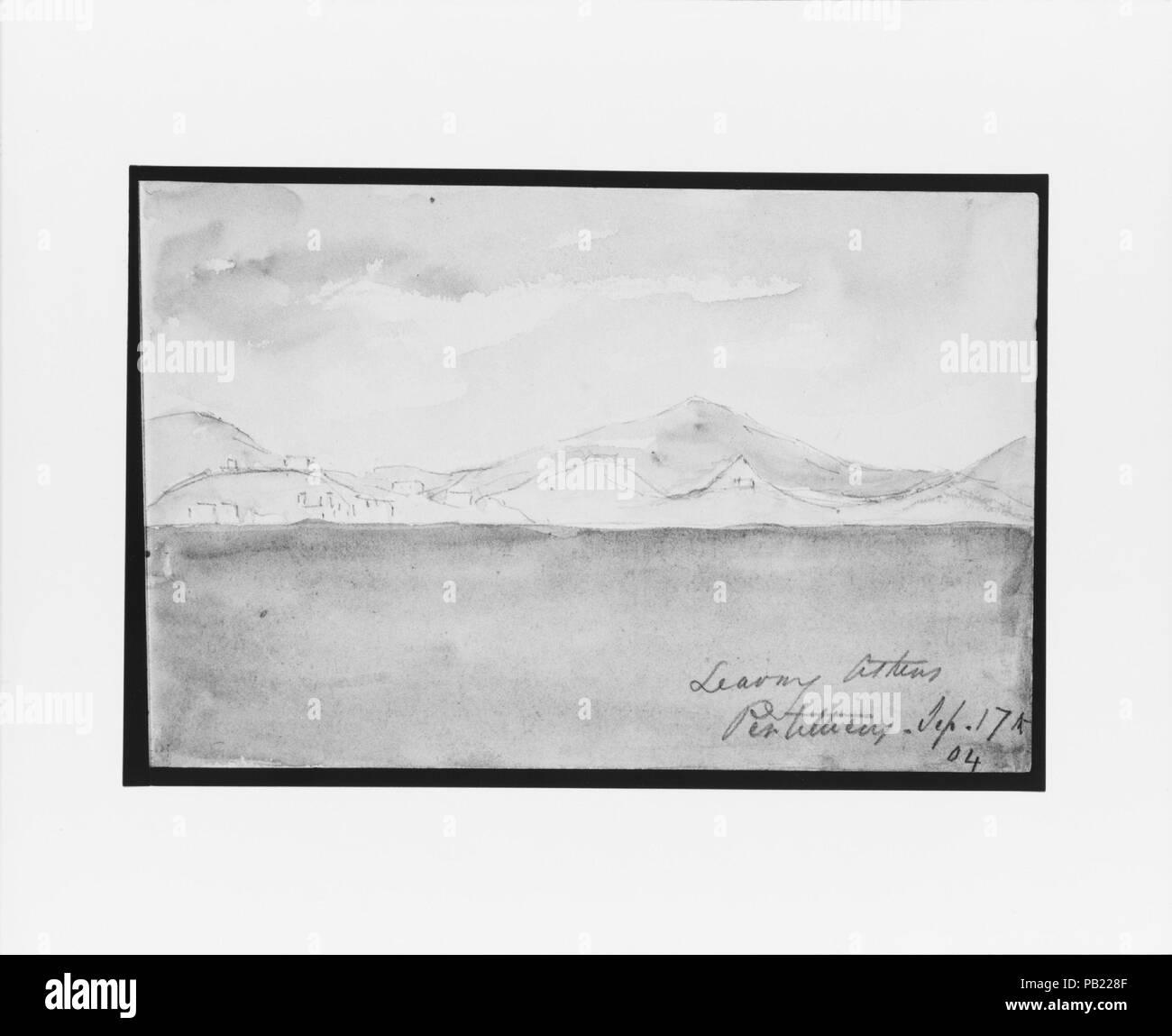 Leaving Athens (from Sketchbook). Artist: Mary Newbold Sargent (1826-1906). Dimensions: 5 1/4 x ...
