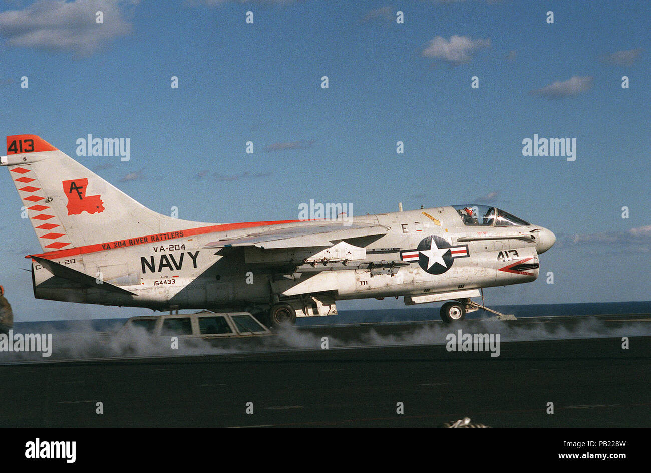 A-7B VA-204 CVN-69 1985. An Attack Squadron 204 (VA-204) A-7B Corsair ...