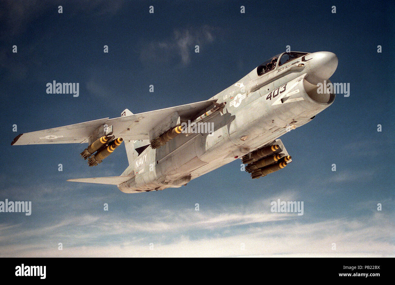 A-7E Corsair II of VA-72 heads for a target in Iraq on 26 February 1991 ...