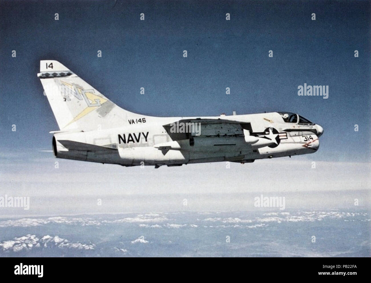 A-7E Corsair VA-146 in flight c1971 Stock Photo - Alamy