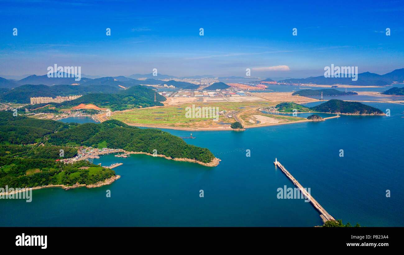 Aerial view of Changwon marine park, South Korea Stock Photo - Alamy