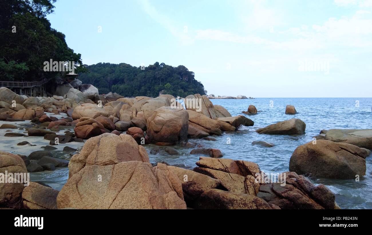 the stone formation at the beach Stock Photo - Alamy