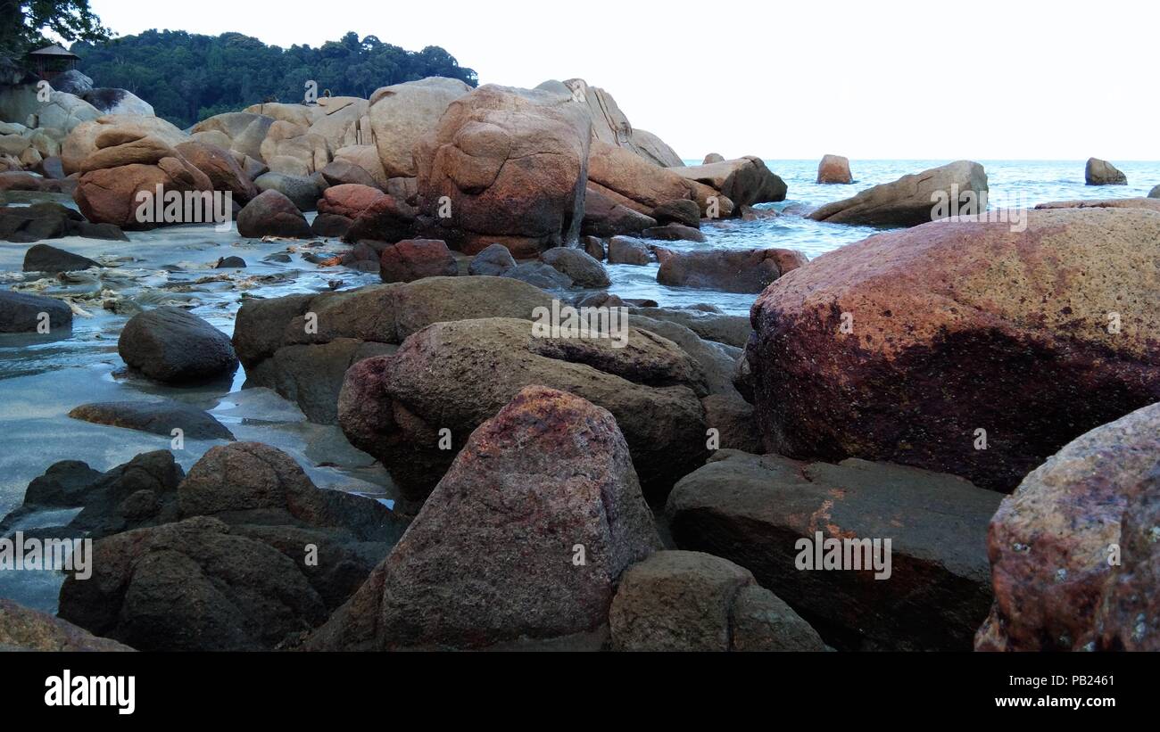 the stone formation at the beach Stock Photo - Alamy