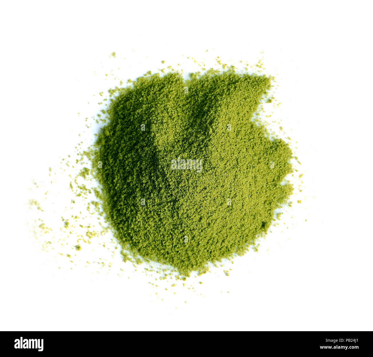 Powdered matcha green tea on white background Stock Photo - Alamy