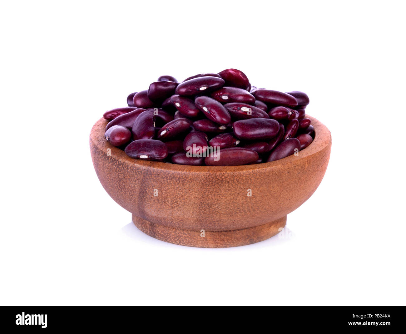 red beans in wooden bowl isolated on white background Stock Photo - Alamy