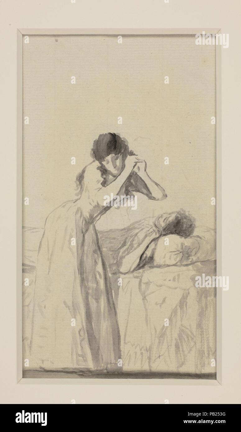 Francisco de Goya y Lucientes / 'Young woman stroking her hair. Album A ...