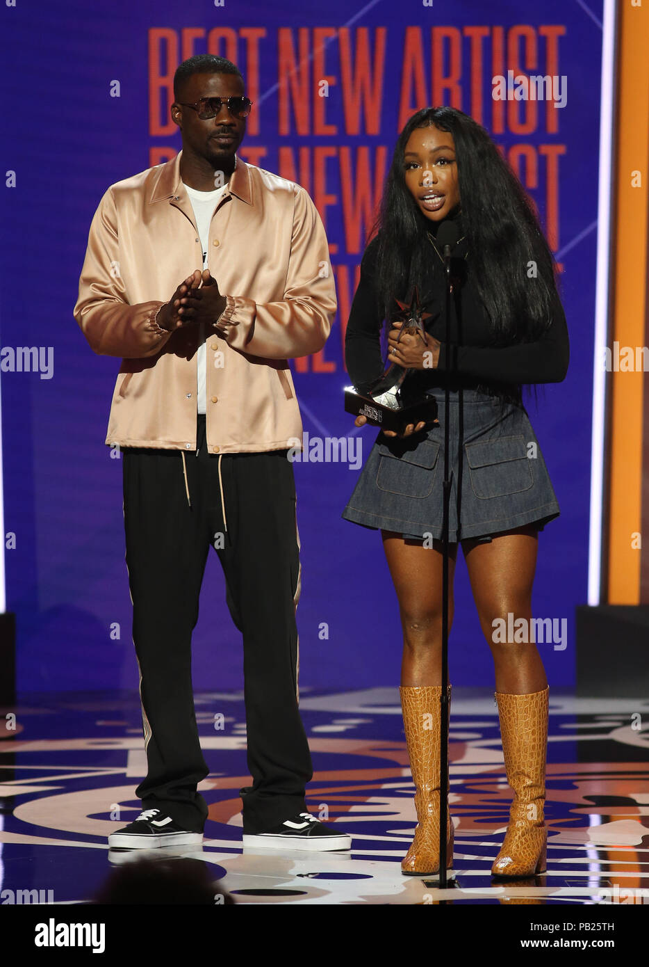 2018 BET Awards -Show Featuring: SZA, Solána Imani Rowe Where: Los ...