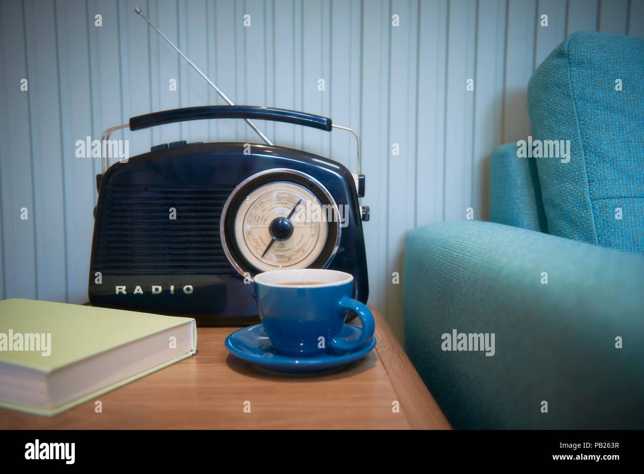 Radio blue cup book hi-res stock photography and images - Alamy
