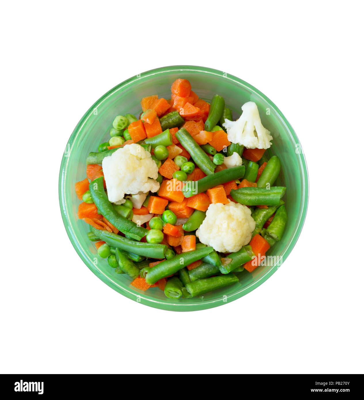 Asian cuisine. vegetable mix of carrots, peas, green beans and ...