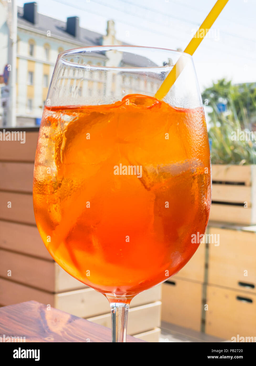 Full glass of Aperol Spritz cocktail Stock Photo - Alamy