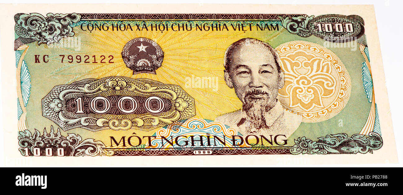 VELIKIE LUKI, RUSSIA - JULY 30, 2015: 1000 dong bank note of Vietnam ...