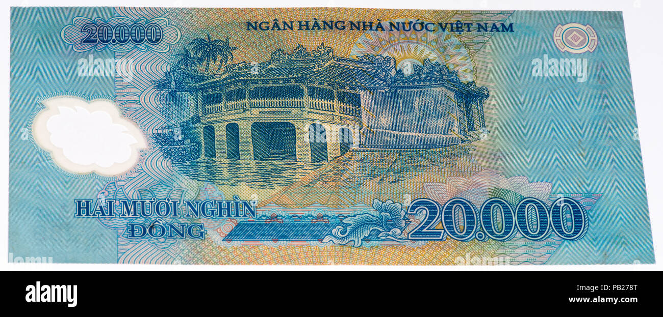 VELIKIE LUKI, RUSSIA - JULY 30, 2015: 20000 dong bank note of Vietnam ...