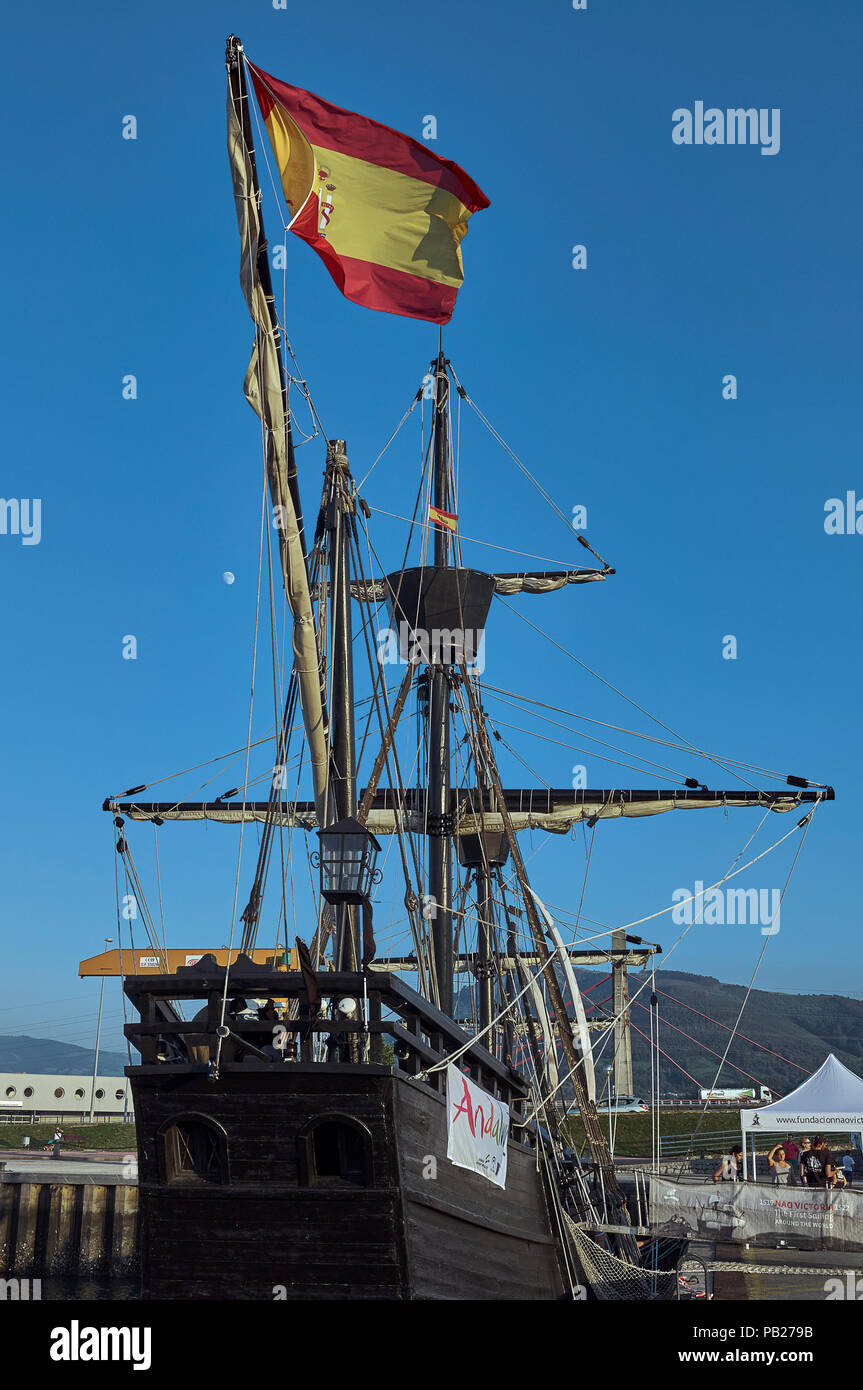 Replica of the nao Victoria, in the 16th century circumnavigated the ...