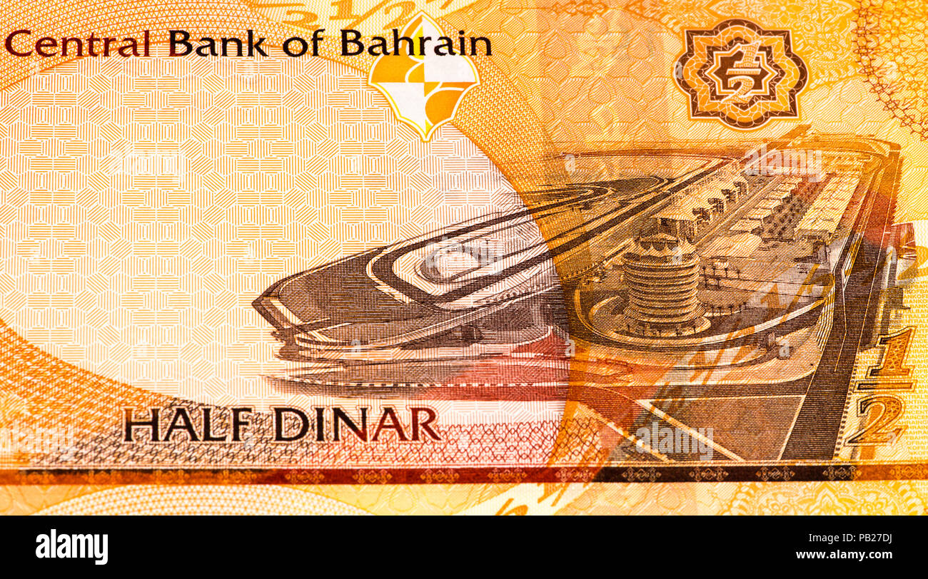 VELIKIE LUKI, RUSSIA - JULY 30, 2015: Half dinar of Bahrain. Dinar is ...