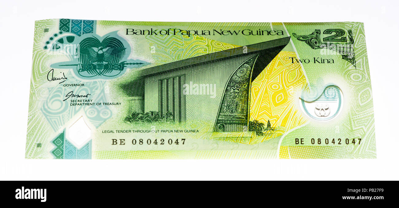 VELIKIE LUKI, RUSSIA - JULY 30, 2015: 2 Papua New Guinean kina bank ...