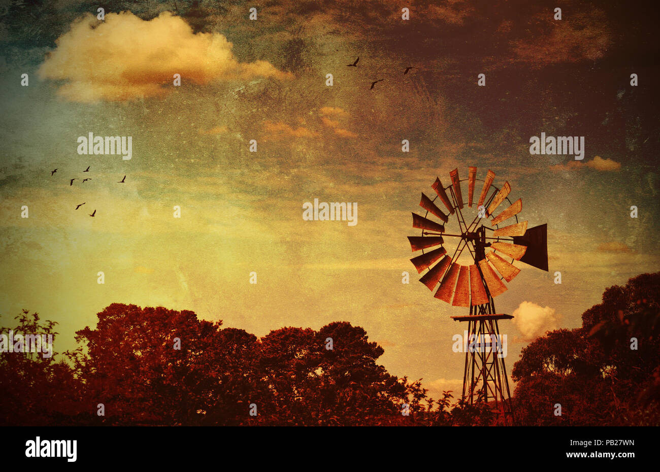 Australian old windmill hi-res stock photography and images - Alamy