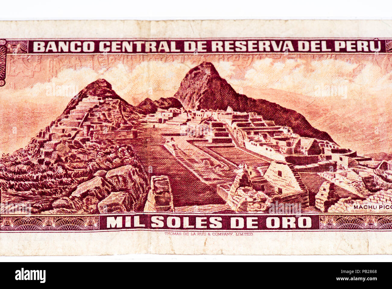 1000 soles de oro bank note. Soles de oro is the national currency of ...