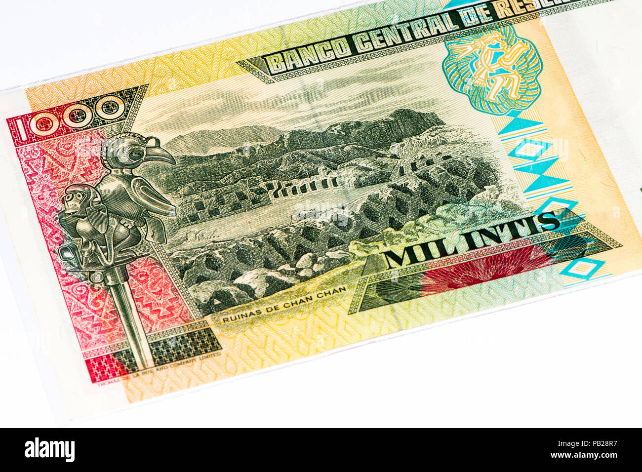 1000 intis bank note. Inti is the former currency of Peru Stock Photo - Alamy
