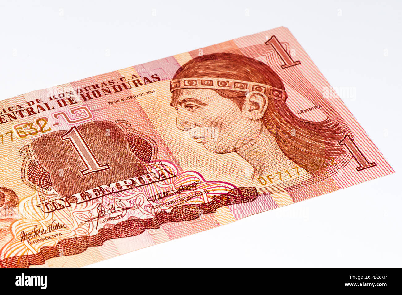 1 lempira bank note. Lempira is the national currency of Honduras Stock ...